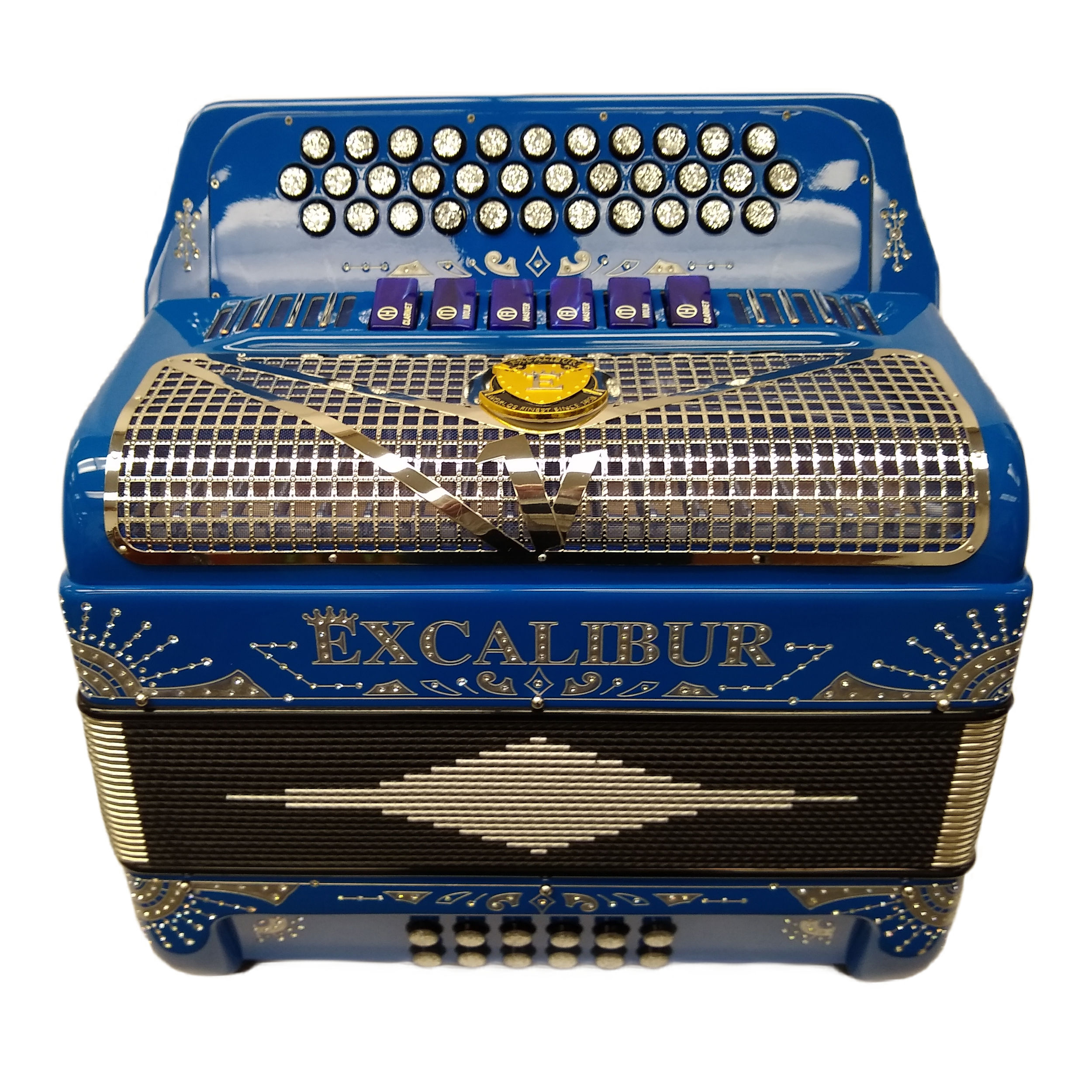Excalibur Two Tone Button Accordion Sapphire Blue Custom w/Silver - Jim ...