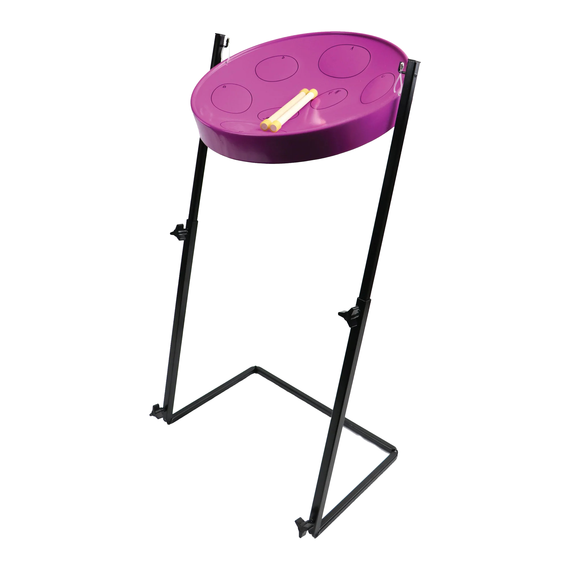 Panyard Jumbie Jam Steel Drum Kit - Metal Z-Floor Stand - Purple Pan (G ...
