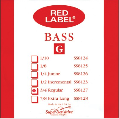 Super Sensitive Red Label Bass Strings Set - Jim Laabs Music Store