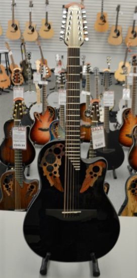 Ovation Celebrity Elite 12 String Guitar Black Polish - Jim Laabs Music ...