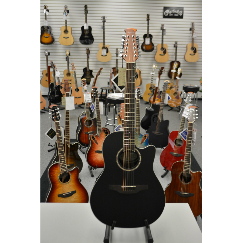 Ovation Applause 12 String Acoustic Electric Guitar Black Satin - Jim ...