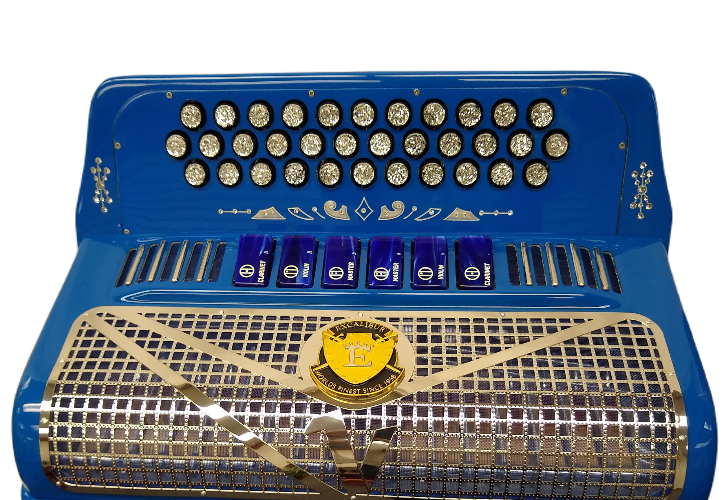 Excalibur Two Tone Button Accordion Sapphire Blue Custom w/Silver - Jim ...