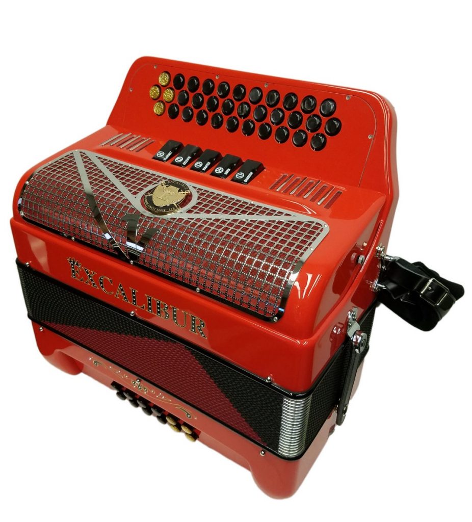 Excalibur Crown Custom Series 5 Switch Button Accordion Ferrari Red ...