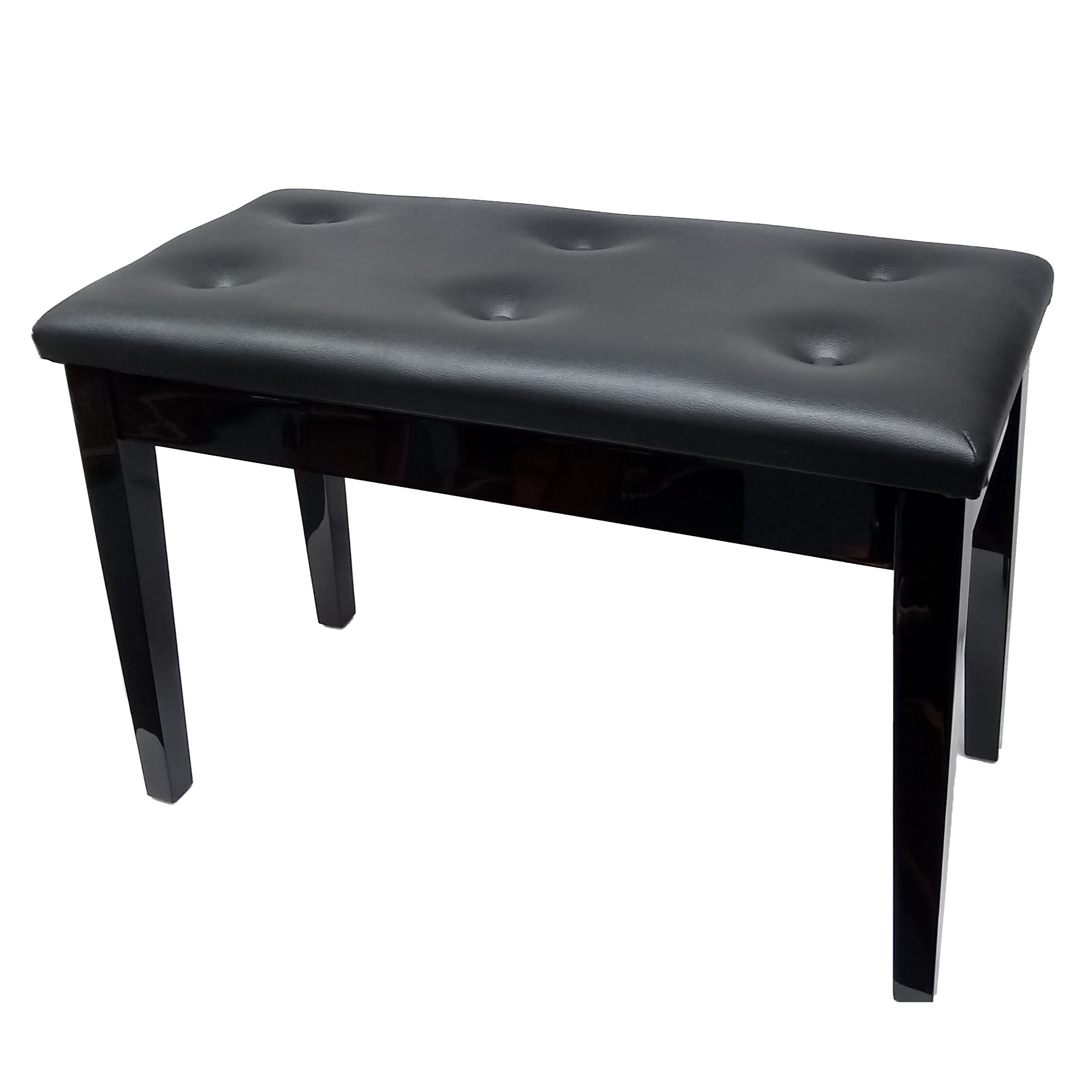 Frederick Duet Piano Bench Tufted Ebony Polish - Jim Laabs Music Store