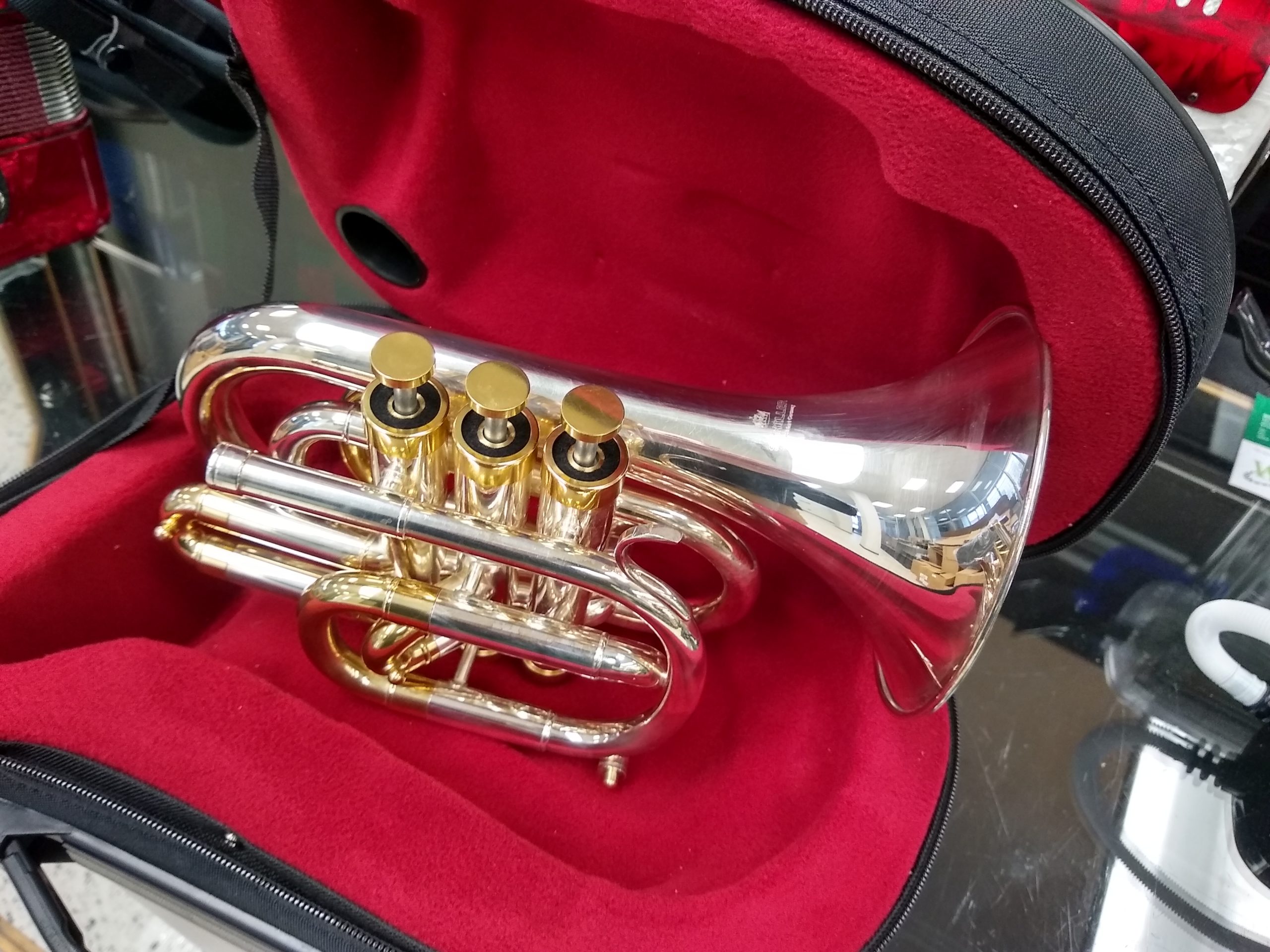 Schiller Centertone Pocket Trumpet Silver/Gold Bb - Jim Laabs Music Store
