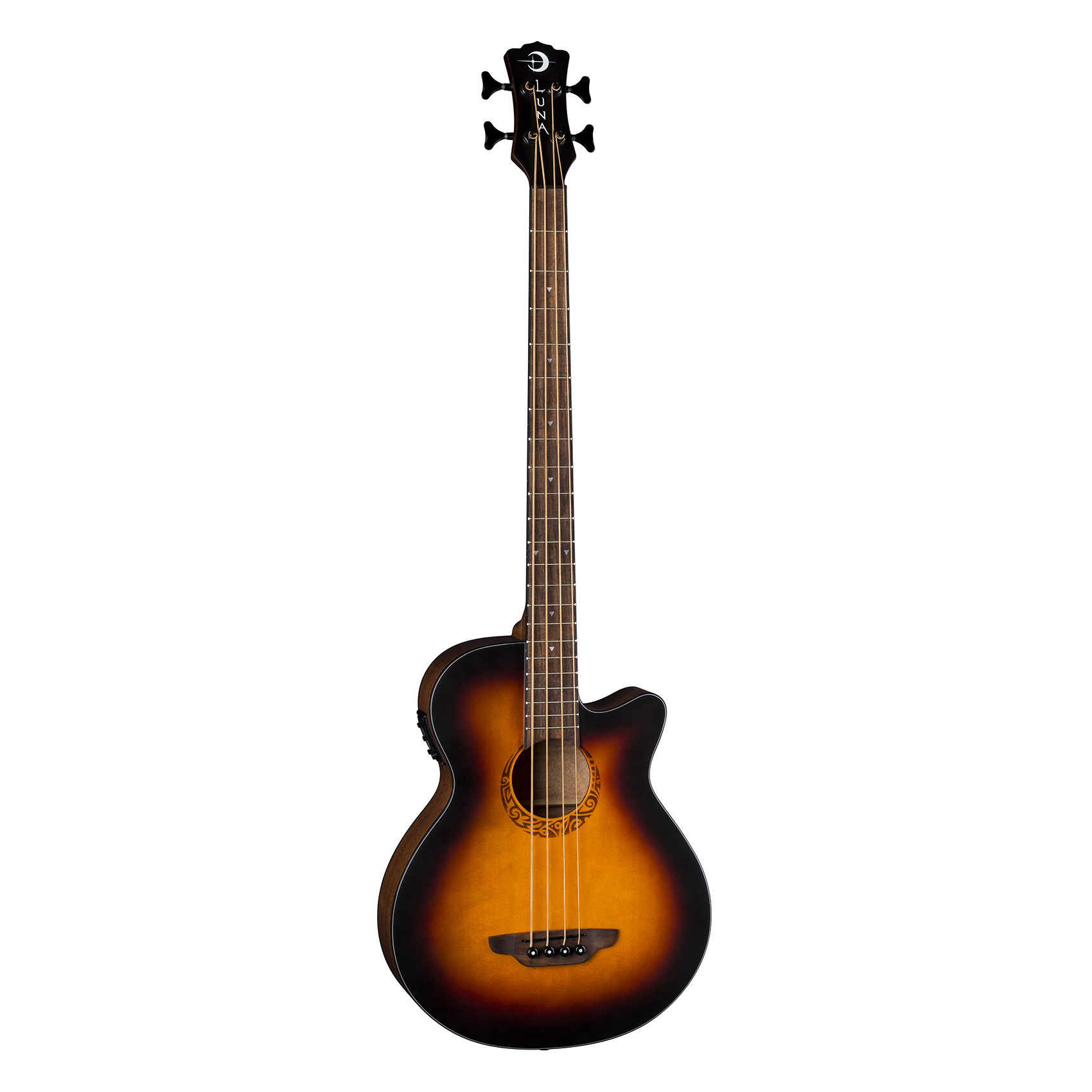 Luna Tribal Acoustic/Electric Bass 34 In TSB - Jim Laabs Music Store