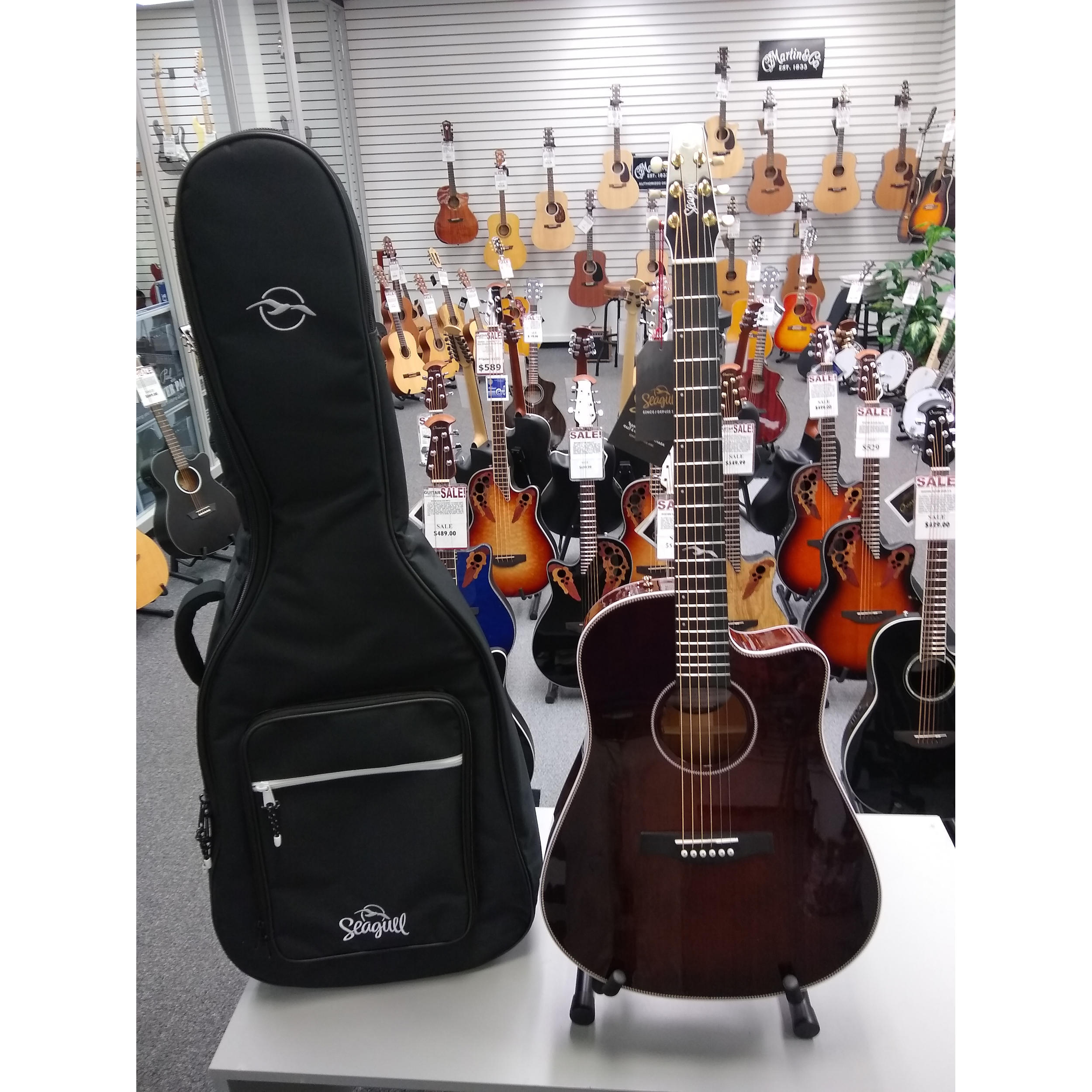 Seagull Artist Peppino Bourbon Burst Guitar - Jim Laabs Music Store