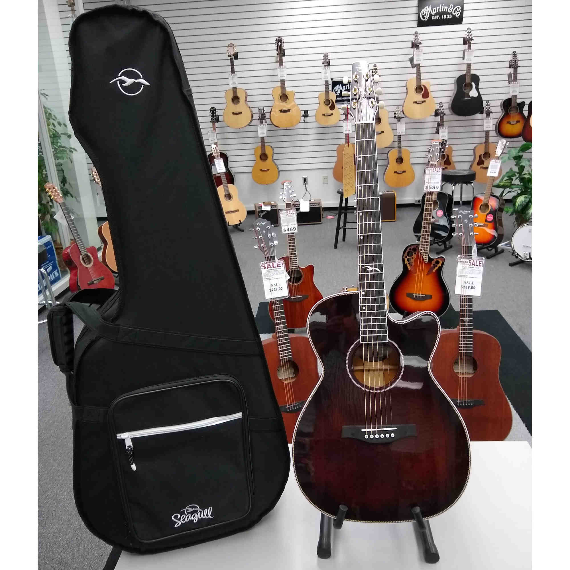 Seagull Artist Mosaic Concert Hall Bourbon Burst - Jim Laabs Music Store