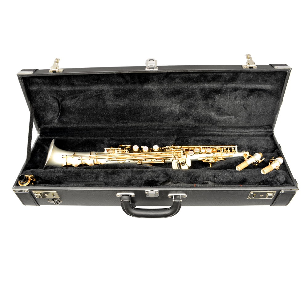 Schiller La Premiere Soprano Semi-Curved Saxophone Silver Satin w/ Gold ...