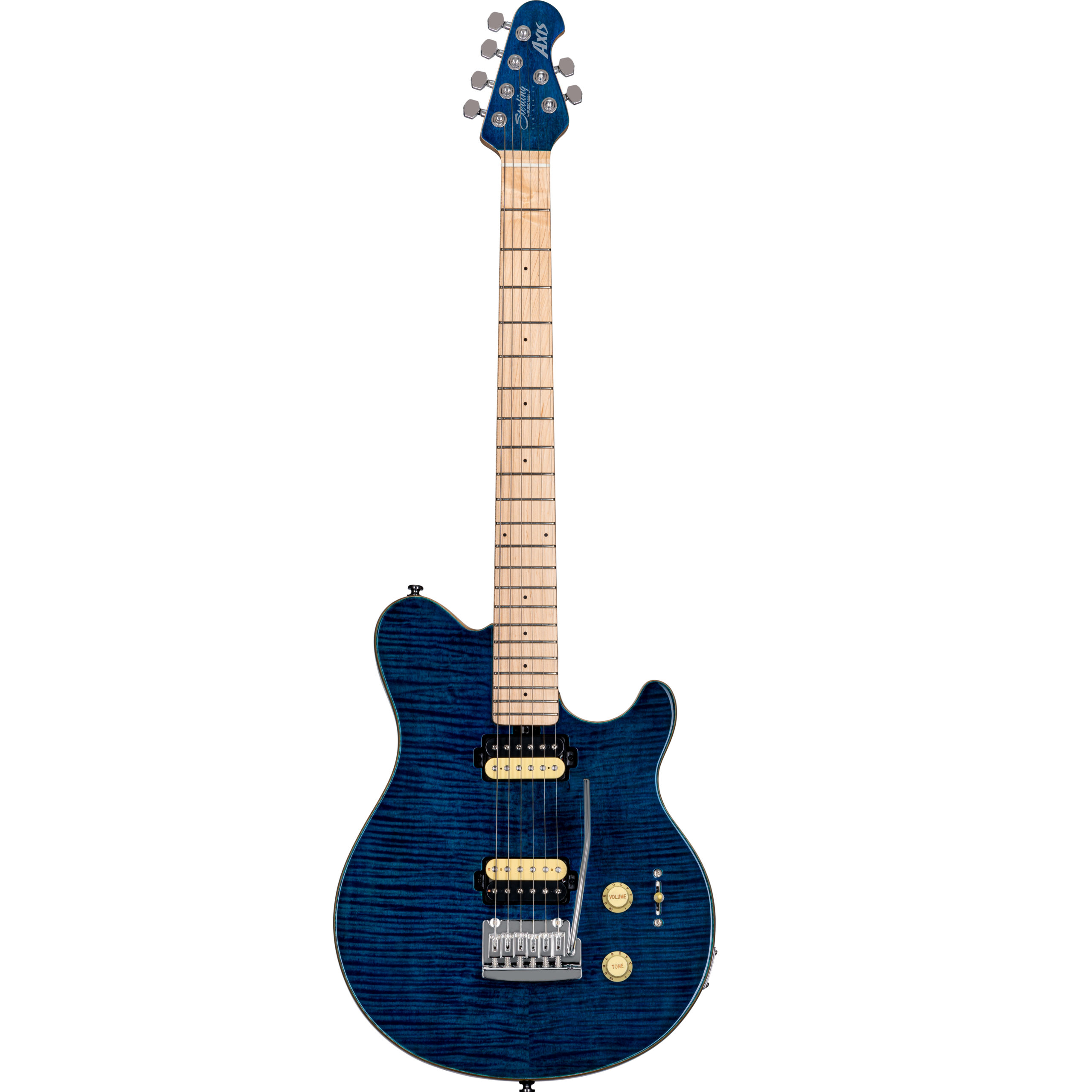 Sterling by Music Man Axis AX3 Flame Maple Guitar - Neptune Blue - Jim ...