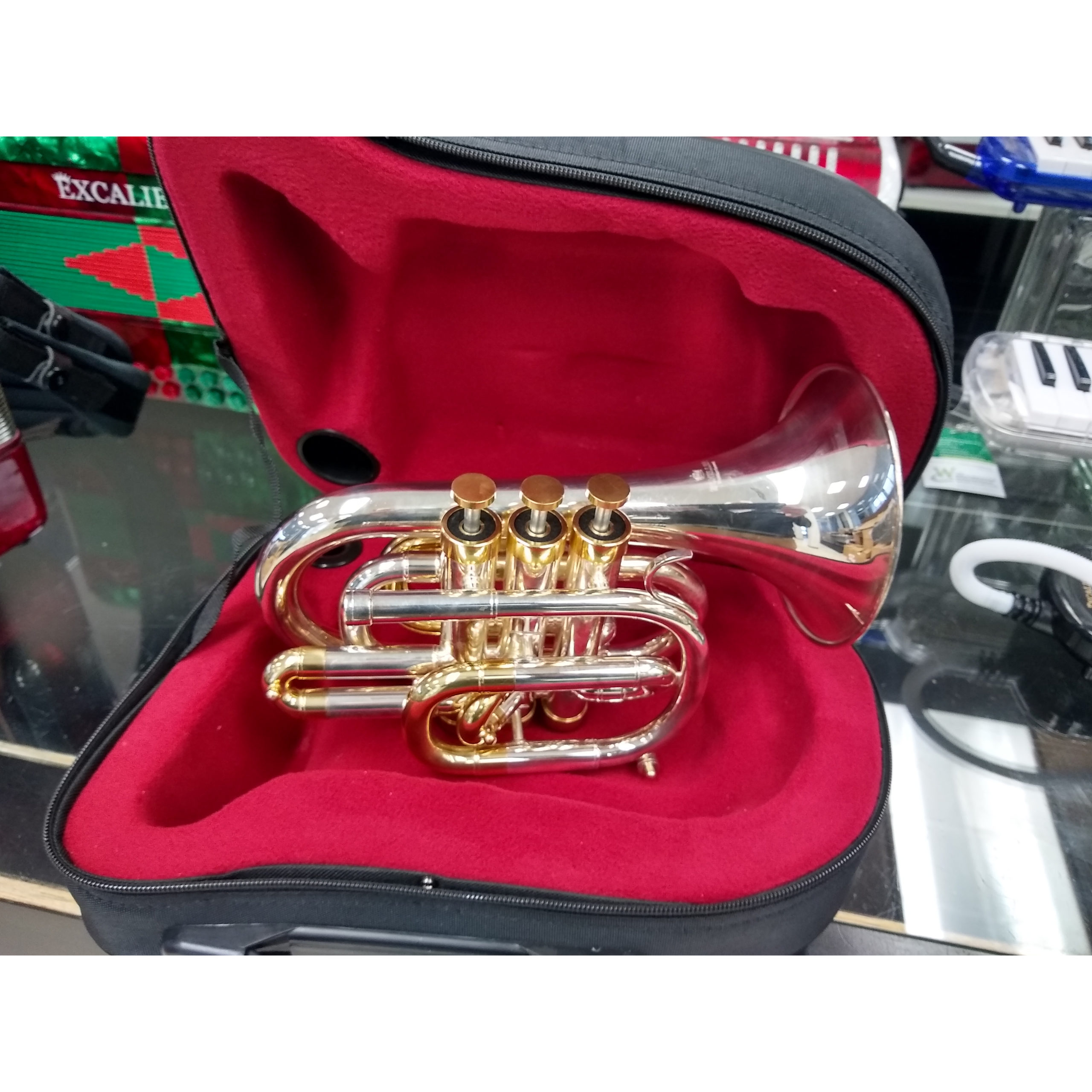 Schiller Centertone Pocket Trumpet Silver/Gold Bb - Jim Laabs Music Store