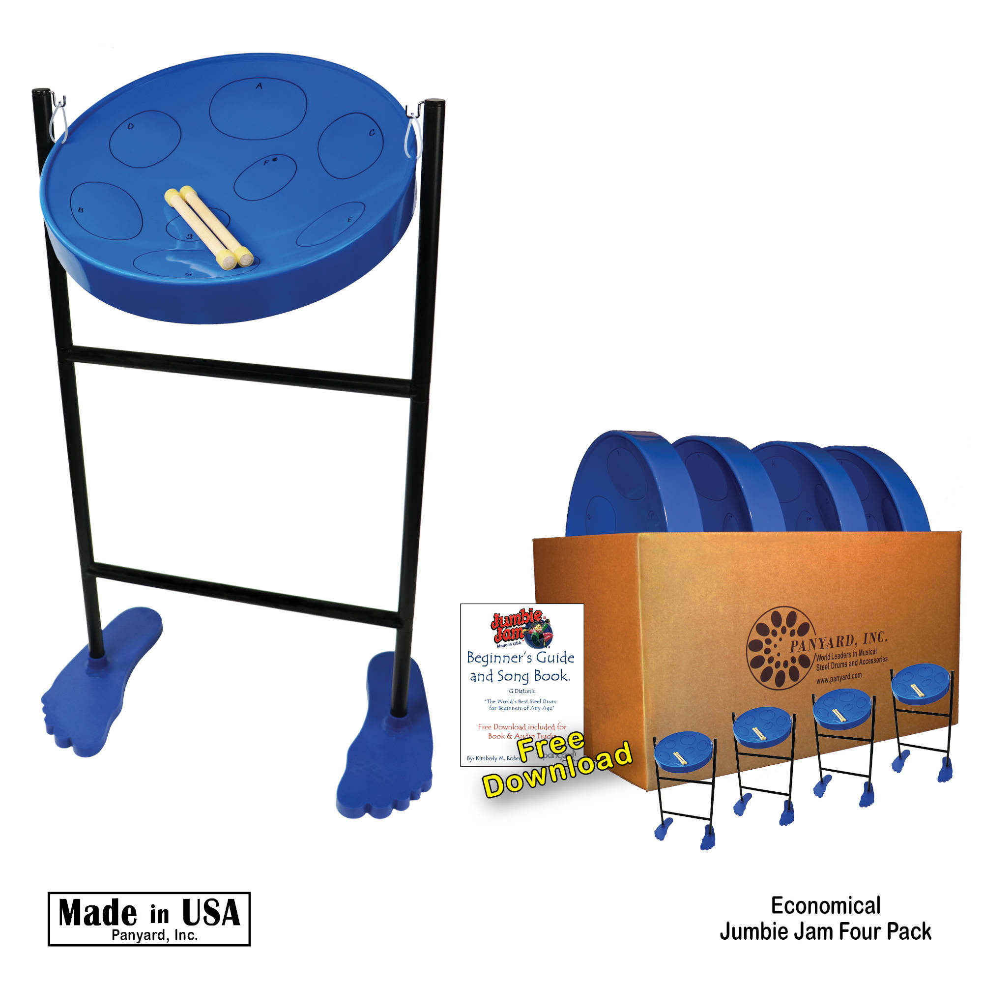 Panyard Jumbie Jam Steel Drum Educators 4-Pack - Tube Floor Stands (fun ...
