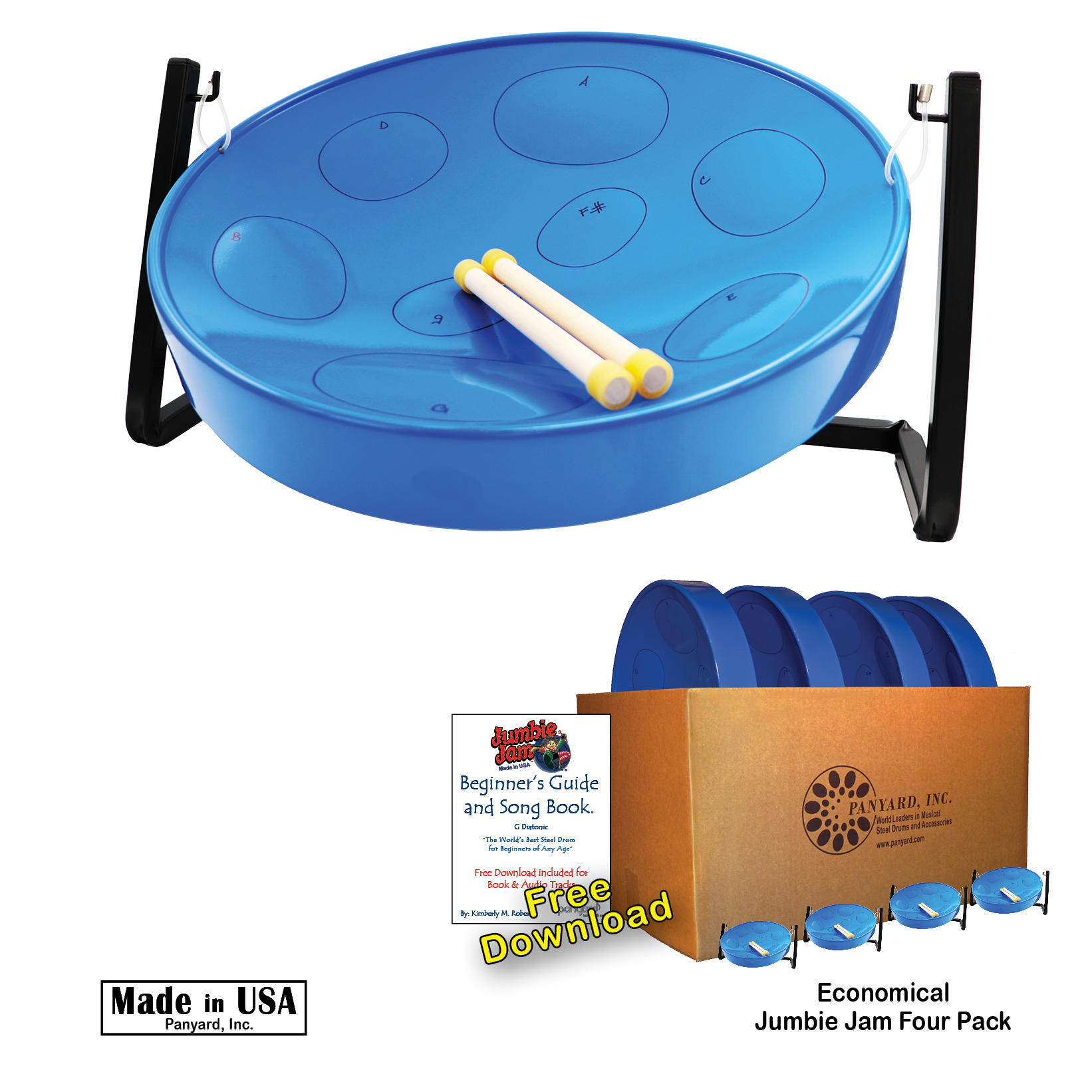 Panyard Jumbie Jam Steel Drum Educators 4-Pack - Table Top Stands ...