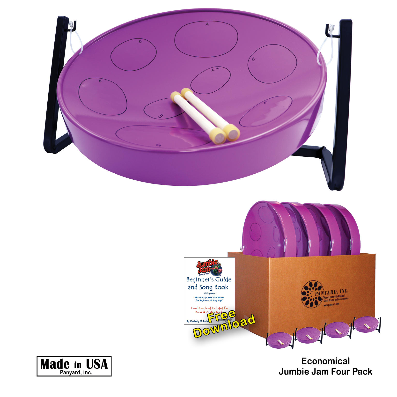 Panyard Jumbie Jam Steel Drum Educators 4-Pack - Table Top Stands ...
