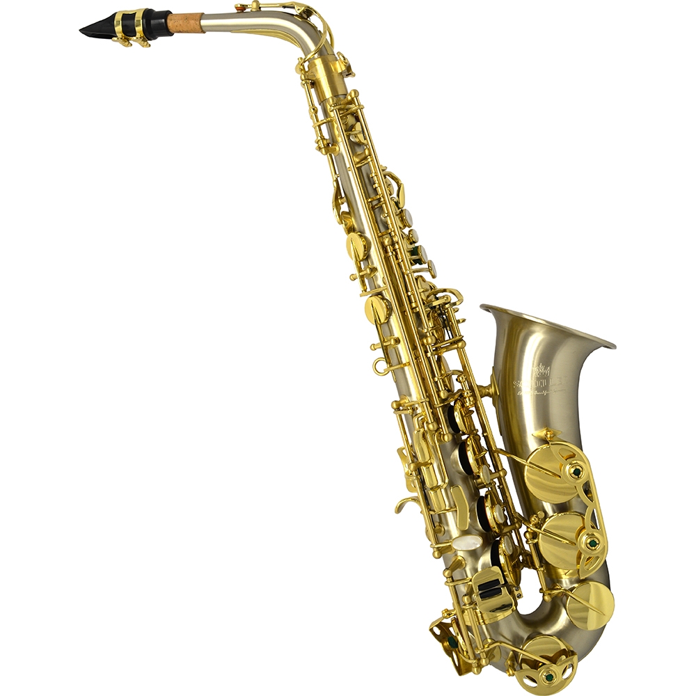 Schiller Elite V Alto Saxophone - Brushed Silver Steel Stainless Finish ...