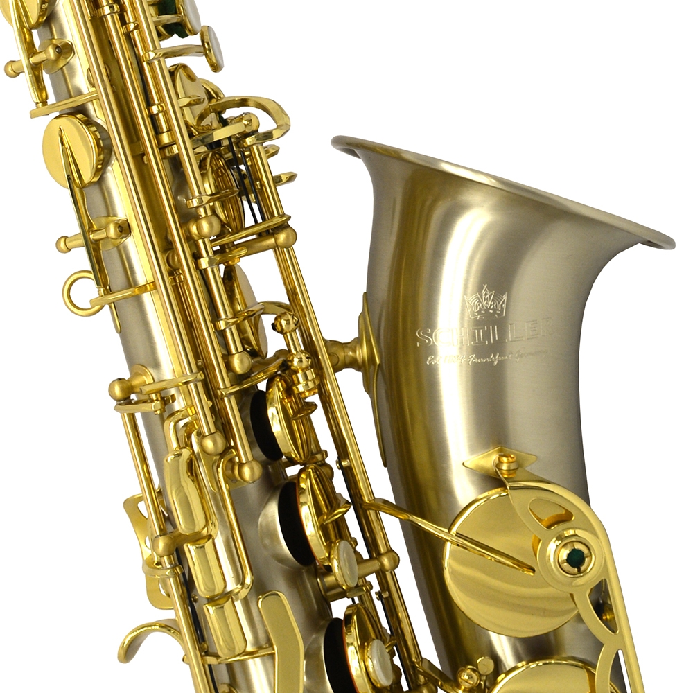 Schiller Elite V Alto Saxophone - Brushed Silver Steel Stainless Finish ...