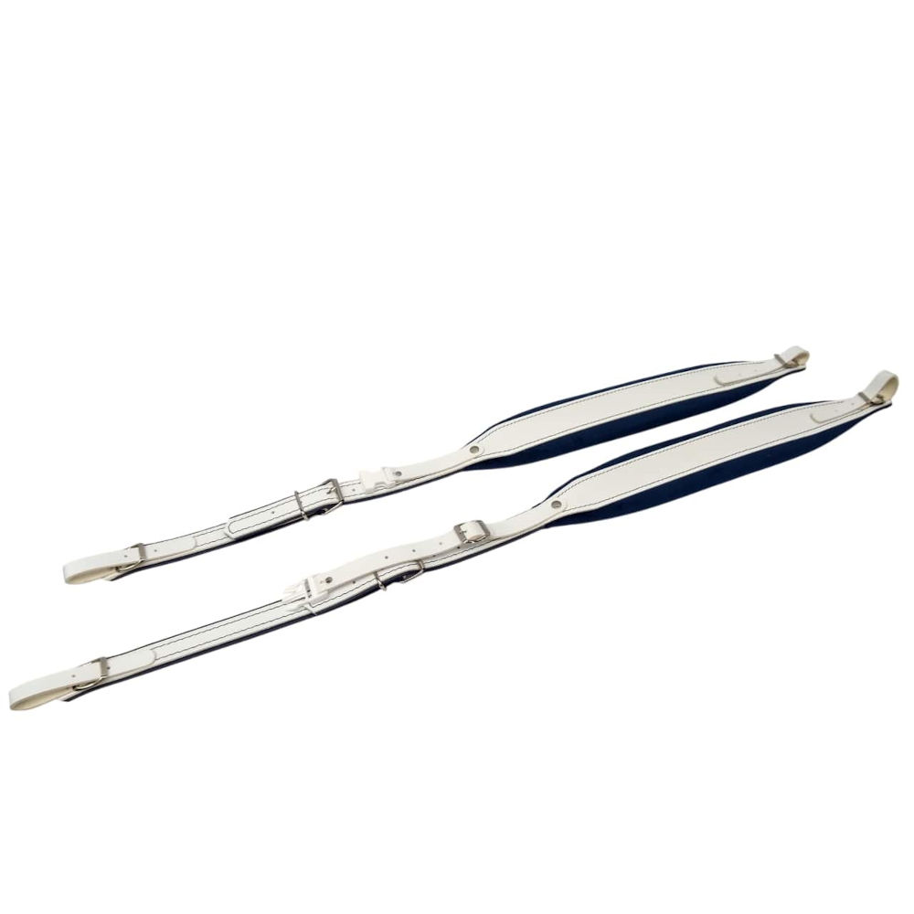 Excalibur Super Italian Accordion Straps-White/Blue - Jim Laabs Music Store