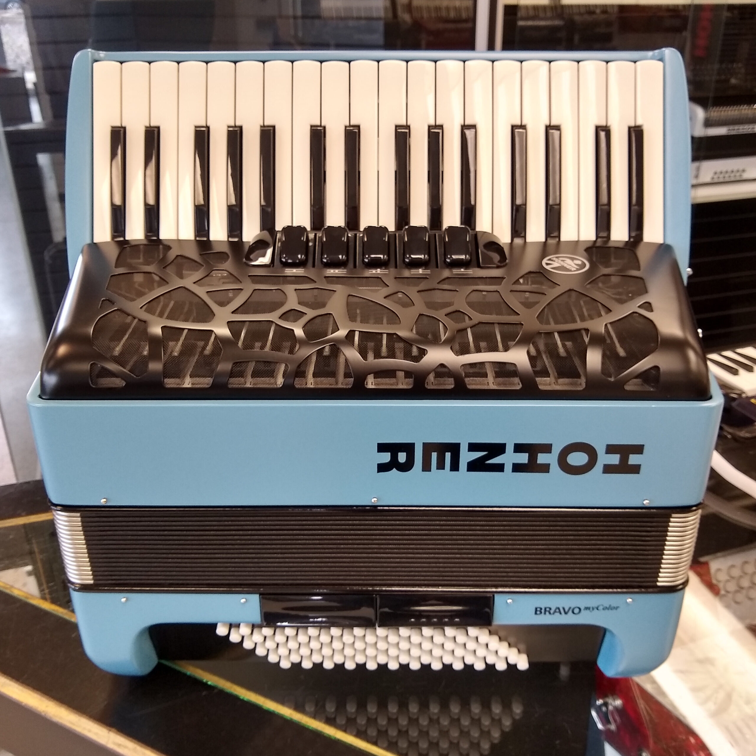 Hohner Bravo 72 Bass Sky Blue - Jim Laabs Music Store