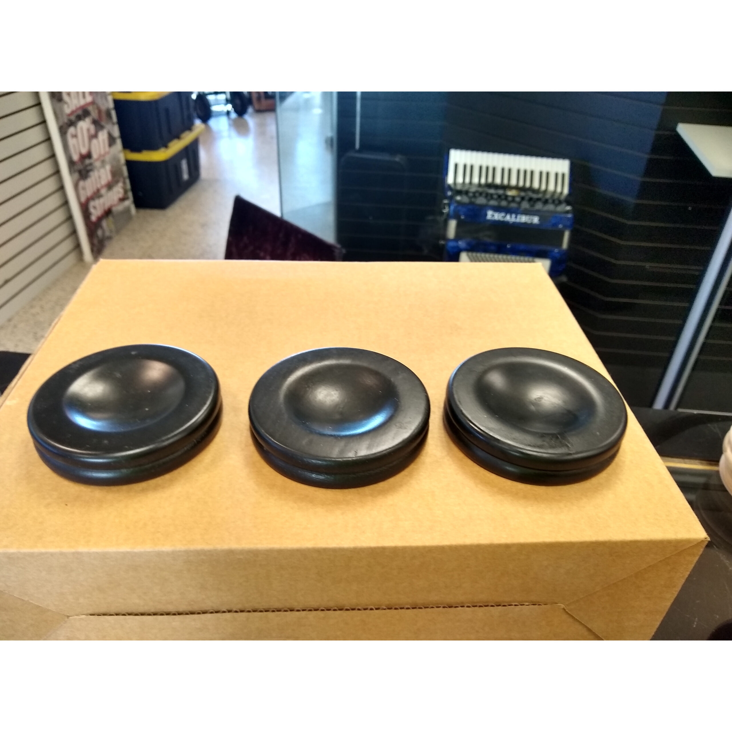 Piano Coasters - Black Semi Satin Hardwood / Each - Jim Laabs Music Store