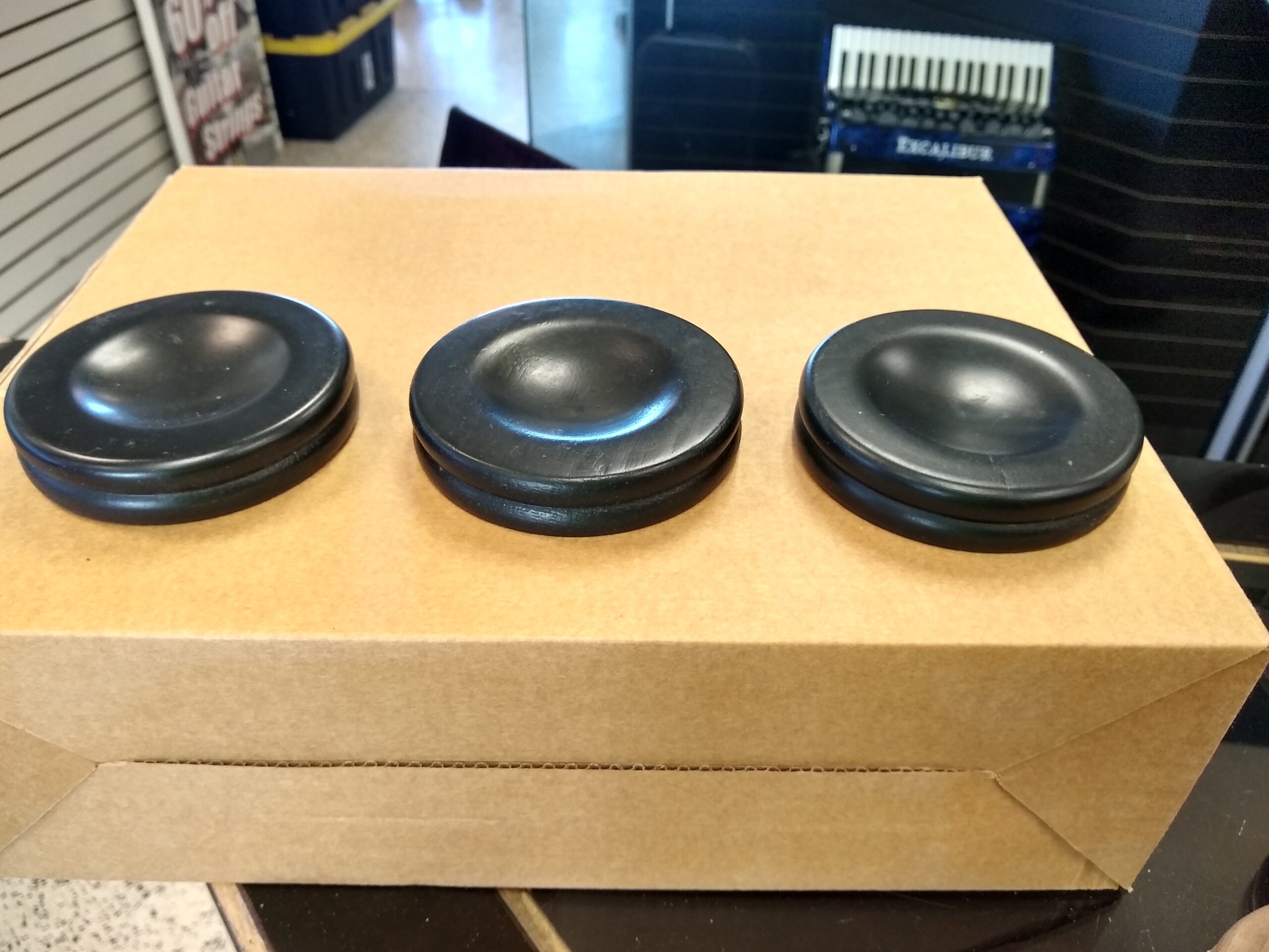 Piano Coasters - Black Semi Satin Hardwood / Each - Jim Laabs Music Store