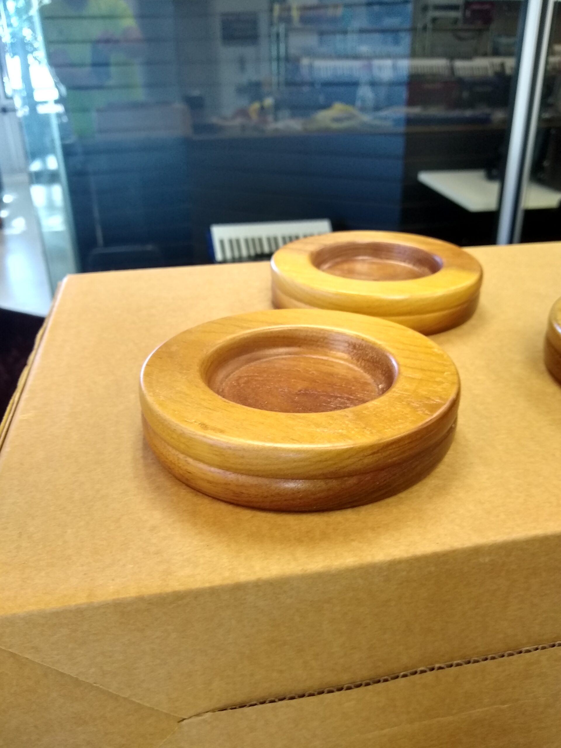 Piano Coasters - Maple W/Brown Stain / Each - Jim Laabs Music Store