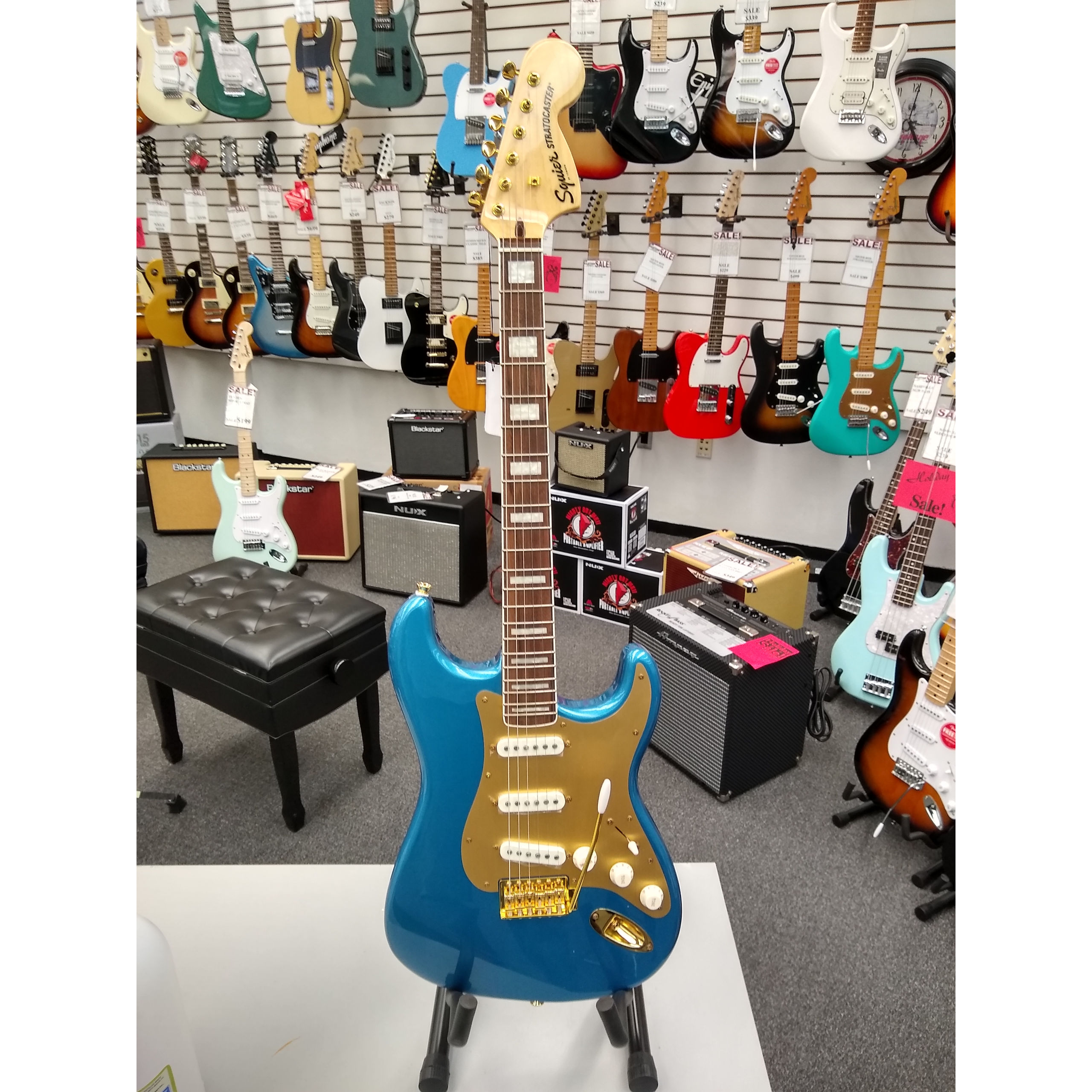 Squier 40th Anniversary Strat-Blue/Gold - Jim Laabs Music Store