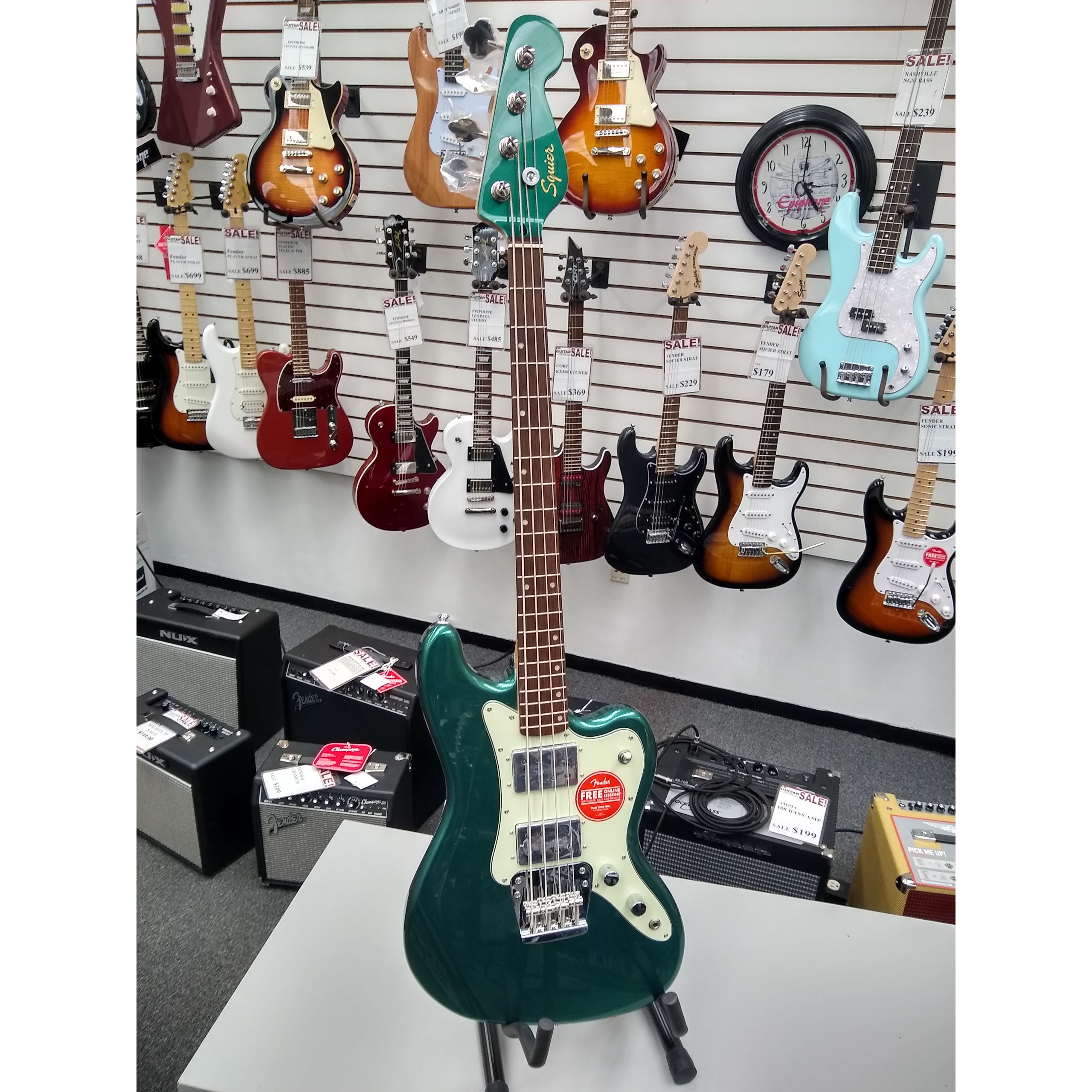 Squier Paranormal Rascall Bass Sherwood Green - Used Floor Model - Jim ...