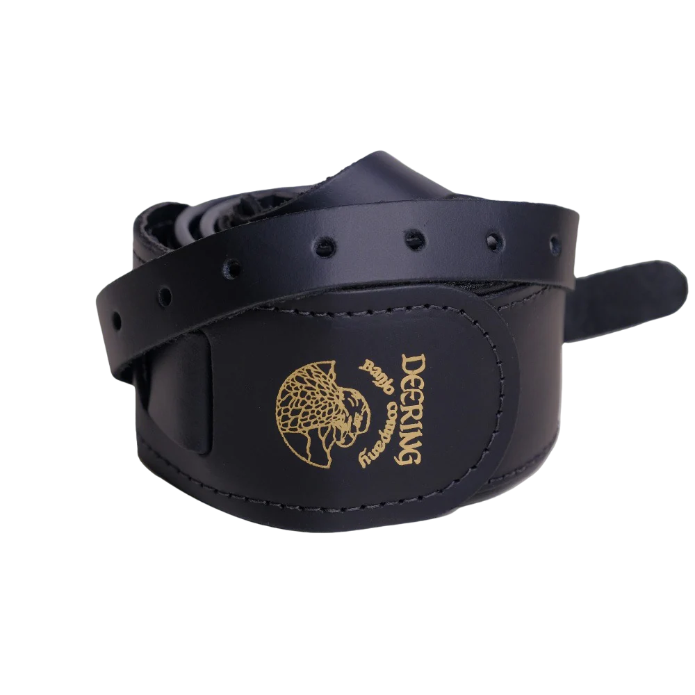 Deering Eagle Logo Leather Cradle Banjo Strap - Jim Laabs Music Store